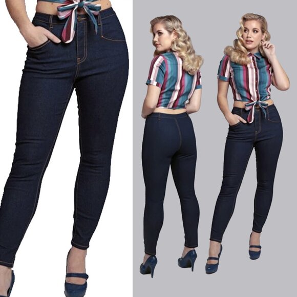 Collectif | Jeans | Collectif Mainline Angela Jeans High Waist 8uk ...
